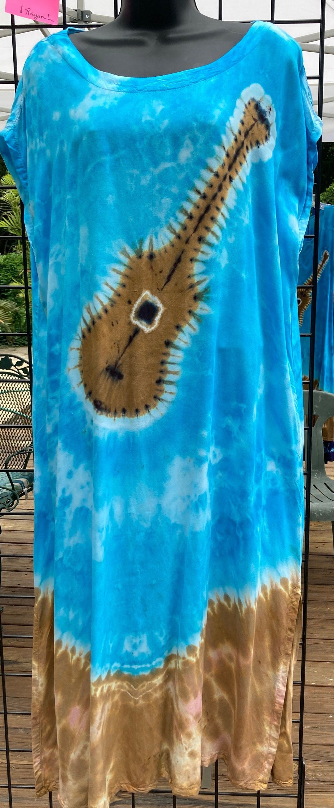 Ukulele Dress/long Turquoise Rayon Comfy and Lovely-large - Etsy