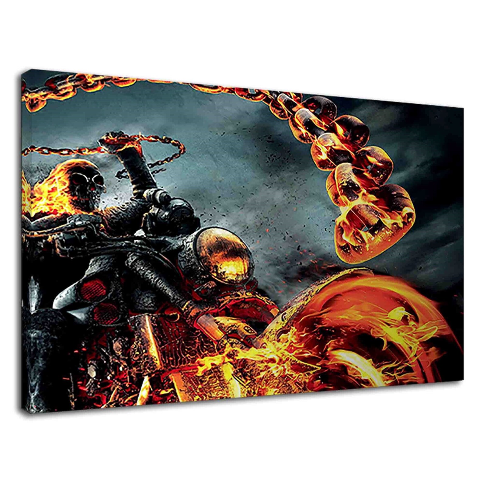 Ghost Rider Riding Bike & Holding Whip Concept Art Canvas | Etsy