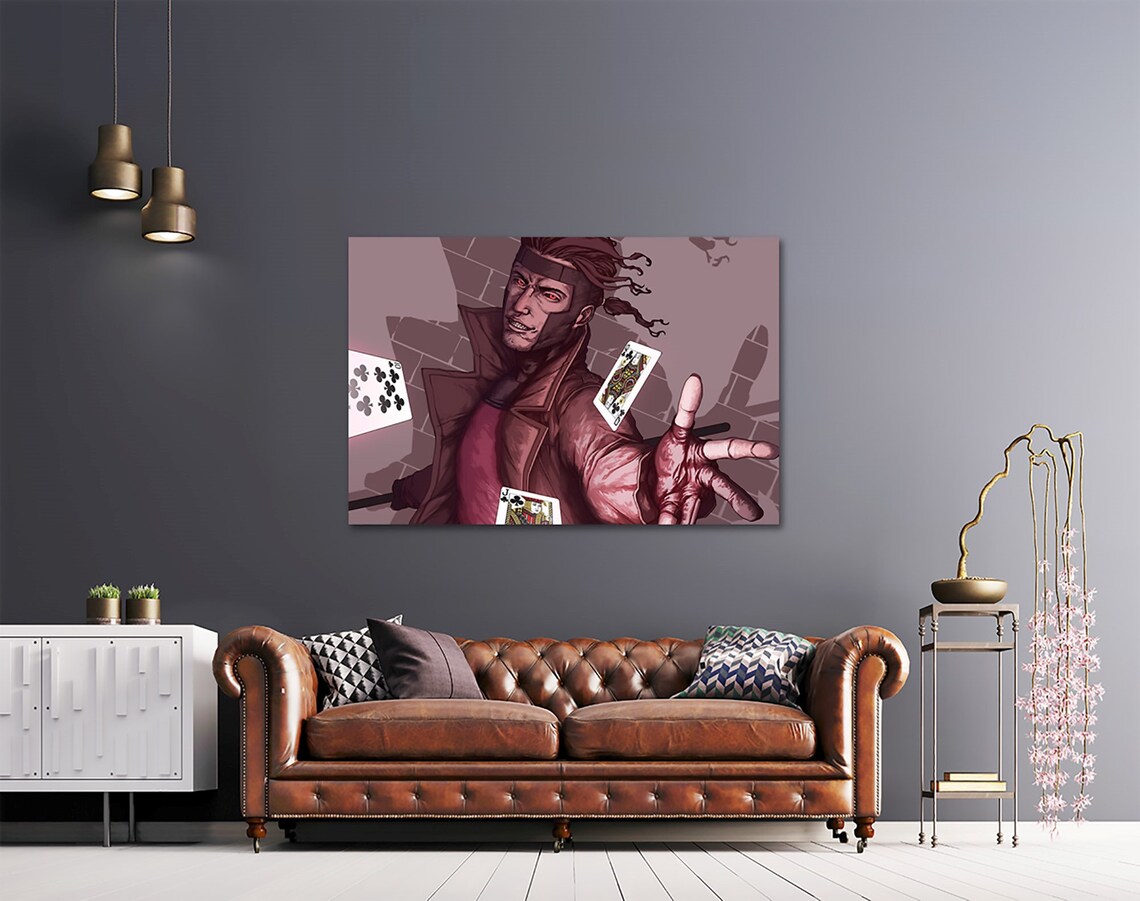 Gambit Throwing Cards Digital Art For Kids Bedroom Canvas Wall | Etsy