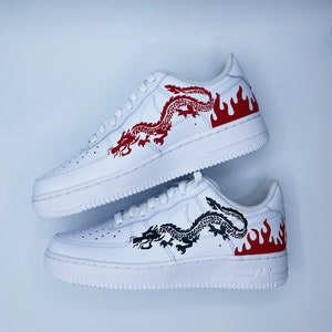 Dragon Design Air Force 1's - Etsy