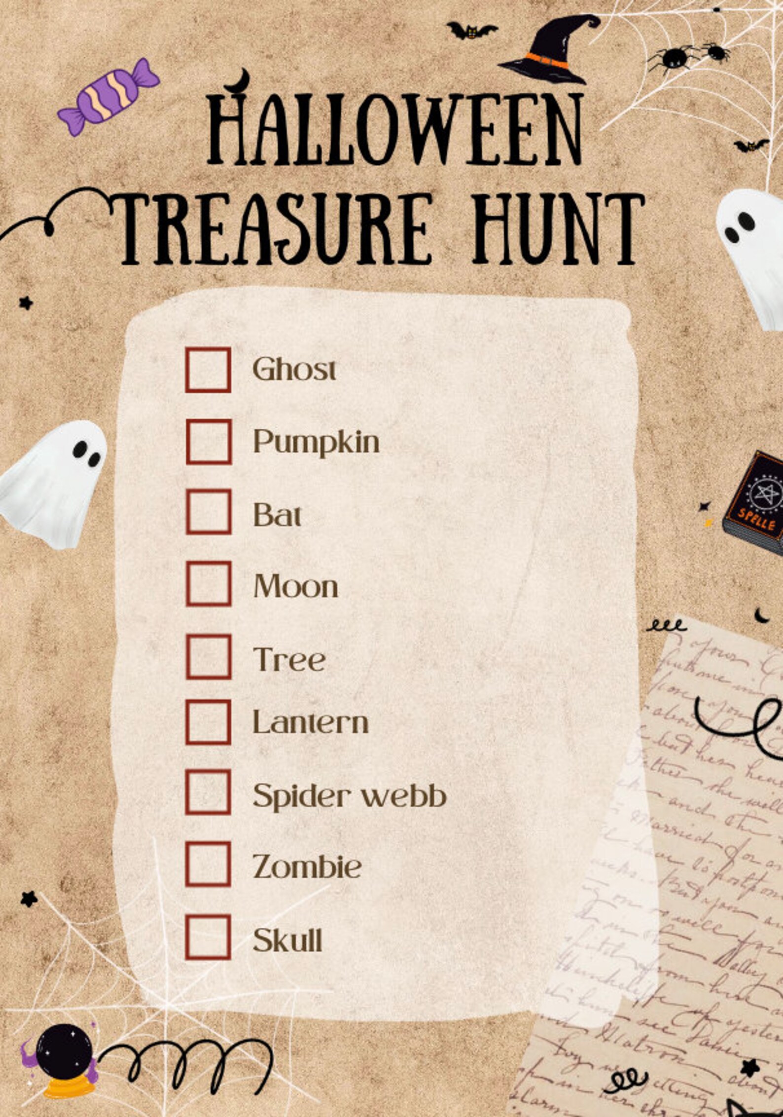 Halloween Candy Hunt Checklist | Halloween Planner | Digital Notebook ...