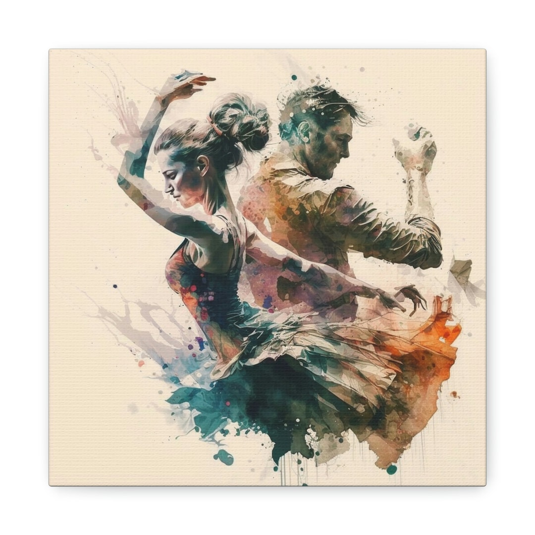 Dancing Couple Watercolours Dance Canvas Art - Etsy