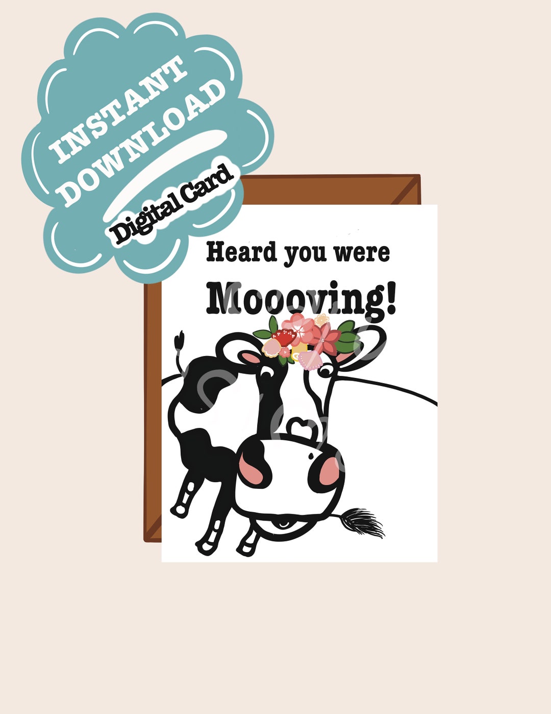 Printable Card, Moving Card, Heard You Were Moving, Funny Greeting Card ...