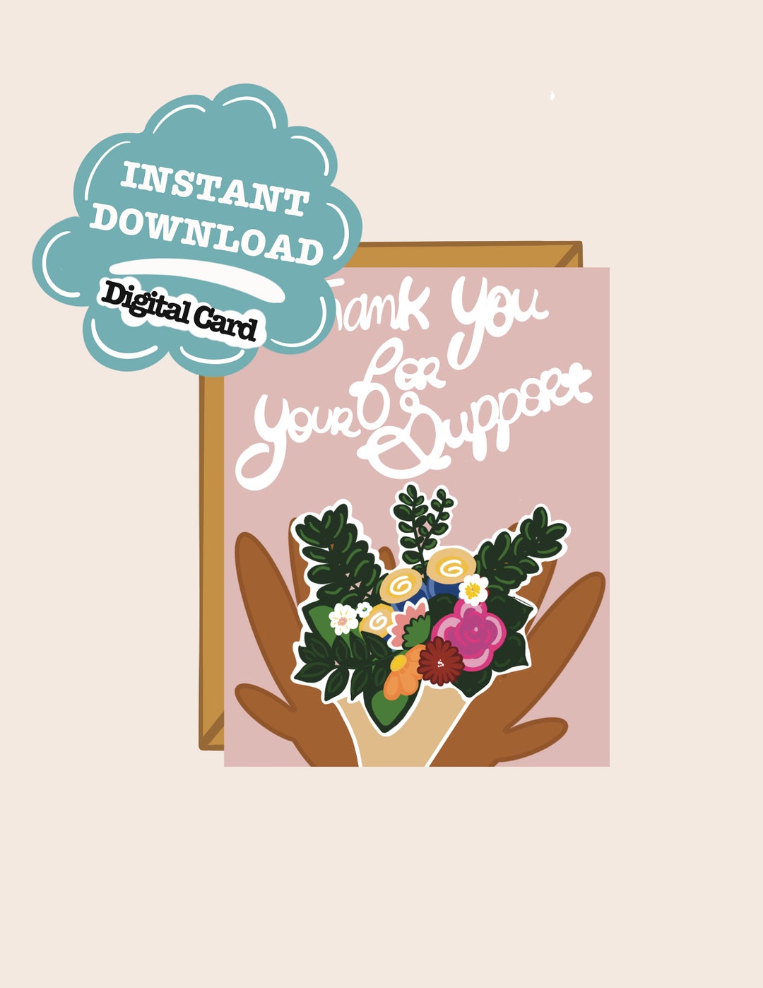 Printable Card, Thank You for Your Support! - Etsy