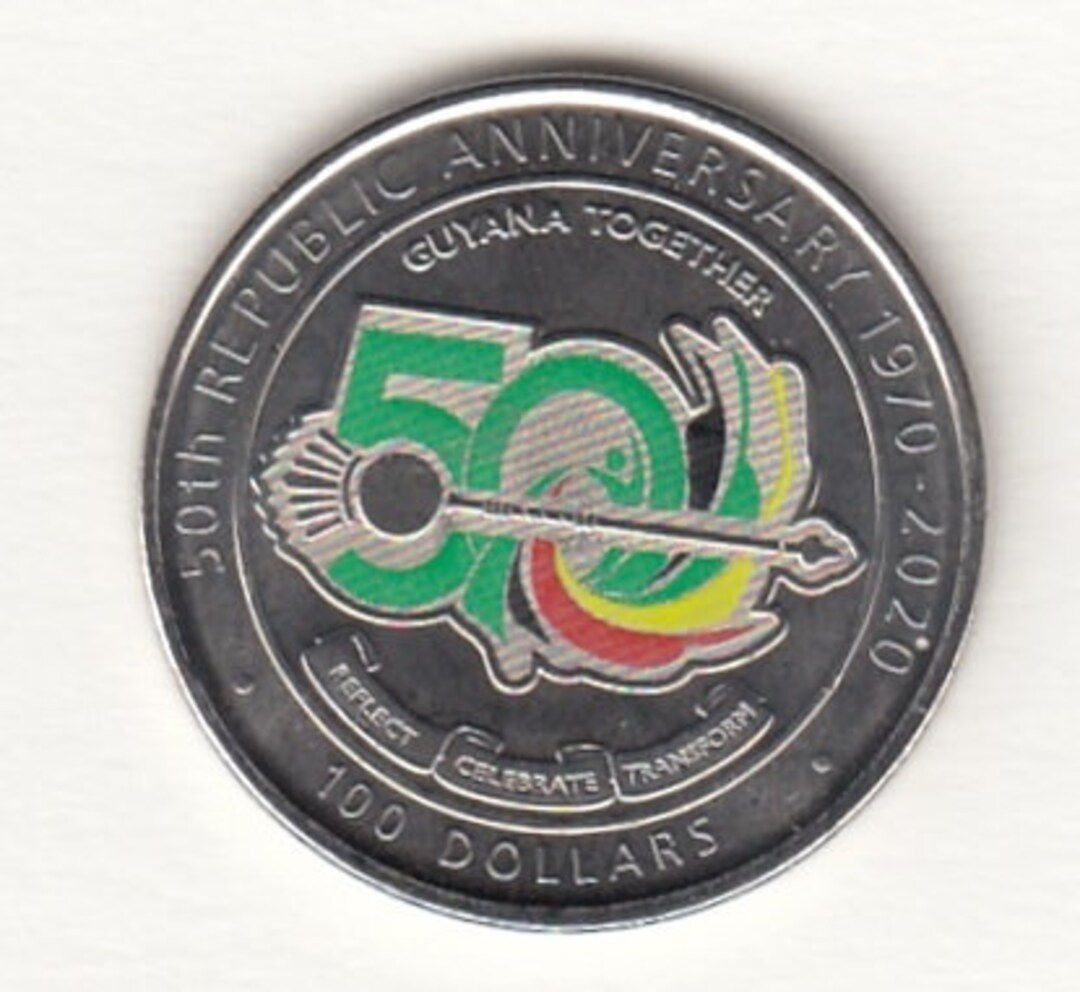 Guyana 50th Anniversary Brilliant Uncirculated Coin - Etsy