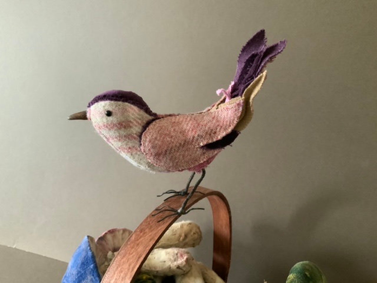 Fabric Bird Sculpture tweedy Bird - Etsy