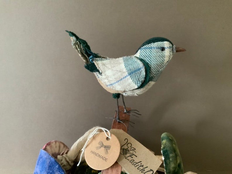 Fabric Bird Sculpture tweedy Bird - Etsy