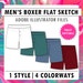 Men Boxer Underwear CAD Sketch Technical Drawing Fashion Design Vector ...