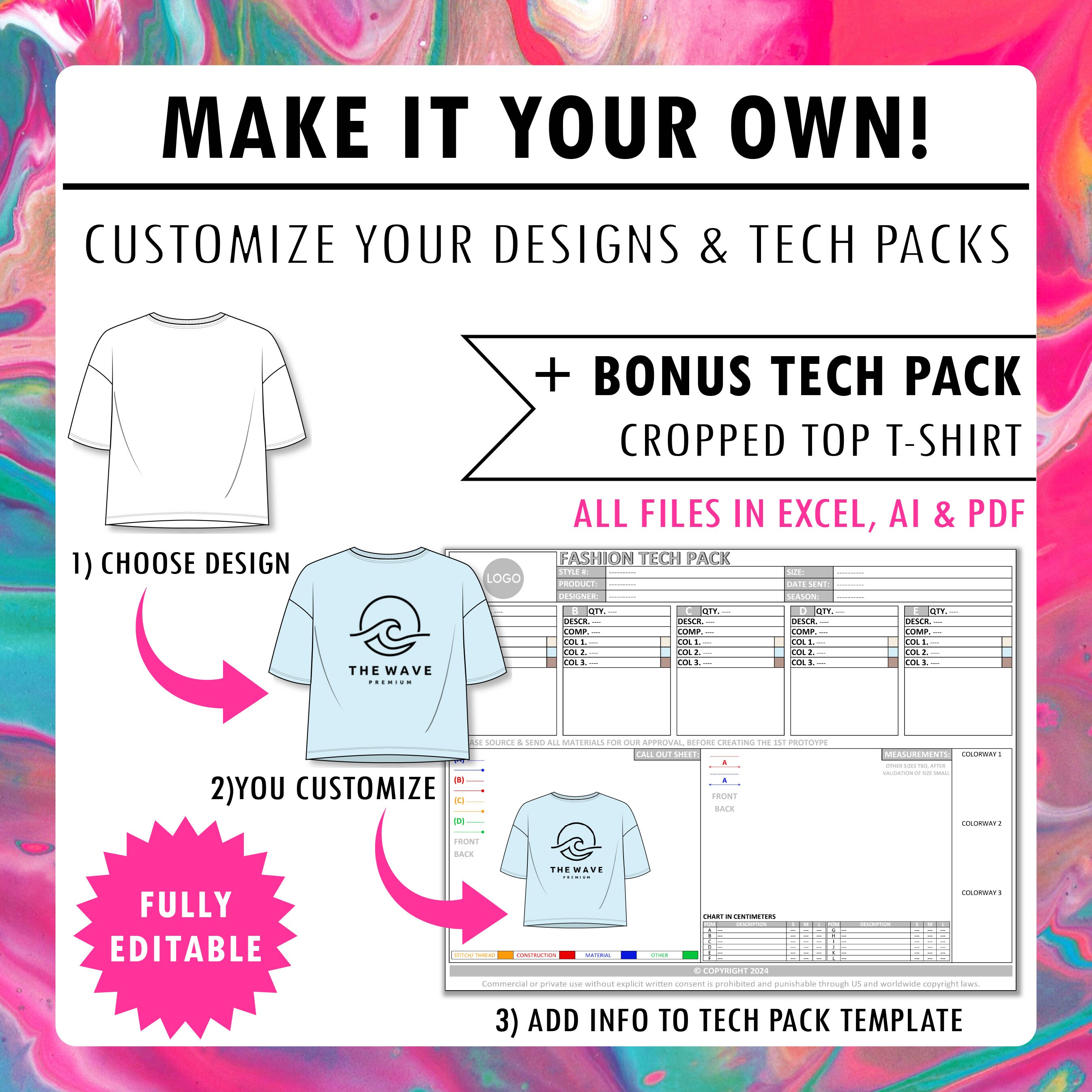 Fashion Tech Pack Template in Excel, Adobe Illustrator, PDF Filled Crop ...