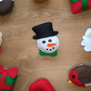 Felt Christmas Decorations. Santa. Snowman. Elf. Reindeer. Robin ...