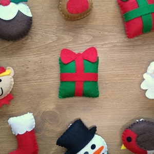 Felt Christmas Decorations. Santa. Snowman. Elf. Reindeer. Robin ...