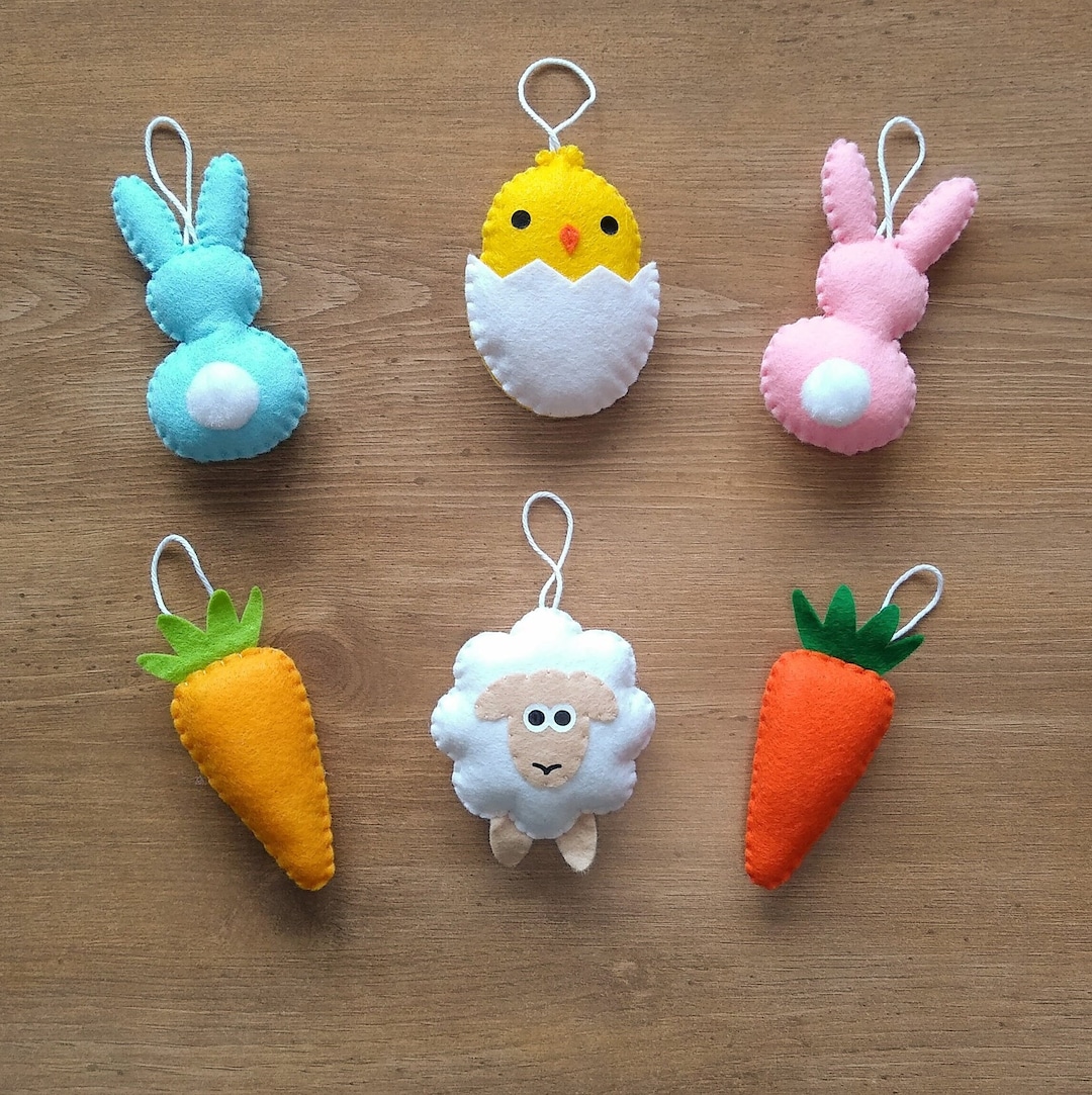 Easter Tree Decorations. Handmade Felt Easter Hanging Decorations ...