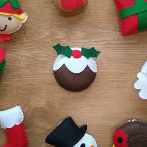 Felt Christmas Decorations. Santa. Snowman. Elf. Reindeer. Robin ...