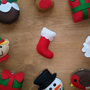 Felt Christmas Decorations. Santa. Snowman. Elf. Reindeer. Robin ...