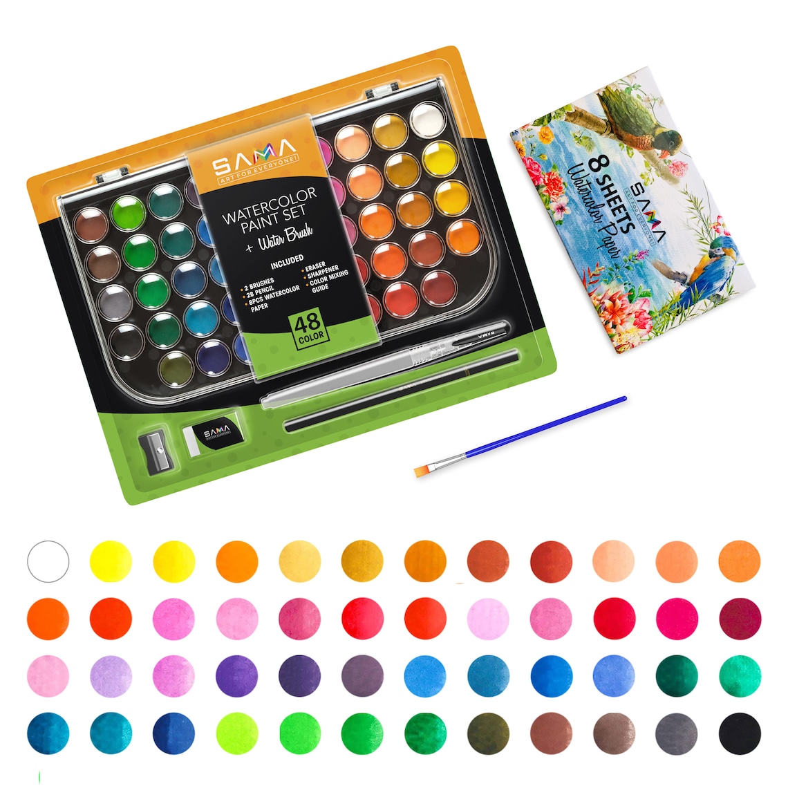Watercolor Paint Set Complete Coloring Kit 48 Easy - Etsy