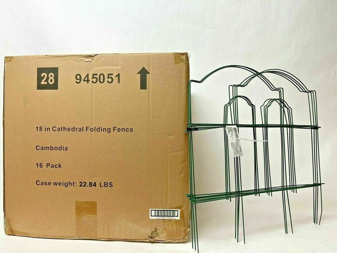 18 In. Cathedral Steel Wire Folding Fence 18 in H X 10 Ft. L (lot of 16 ...
