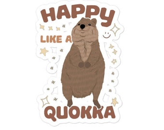 Happy Like A Quokka Sticker Quokka Smile - Etsy