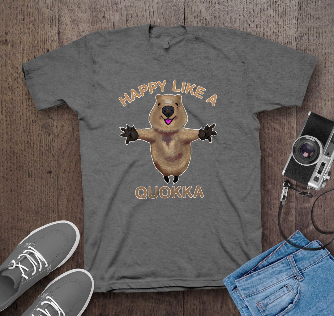 Happy Like A Quokka T-shirt, Cute Quokka Smile Tee, Soft Cotton ...