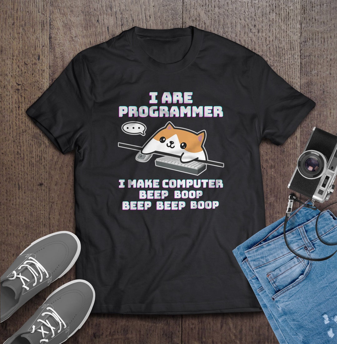 I Are Programmer T-shirt, Cute Cat Coding Tee, Gift for Coders, Tech ...