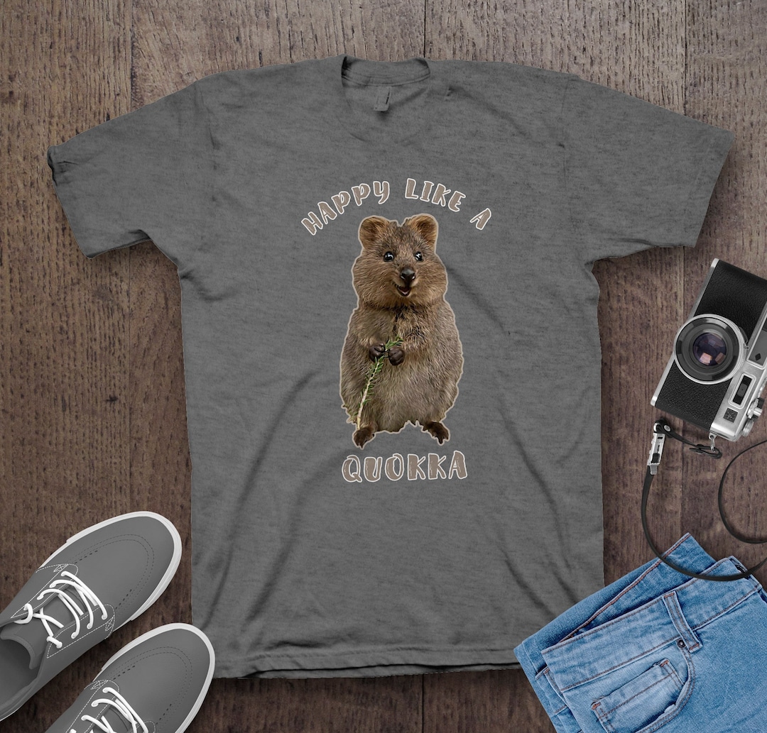 Happy Like A Quokka T-shirt, Cute Quokka Smile Tee, Soft Cotton ...
