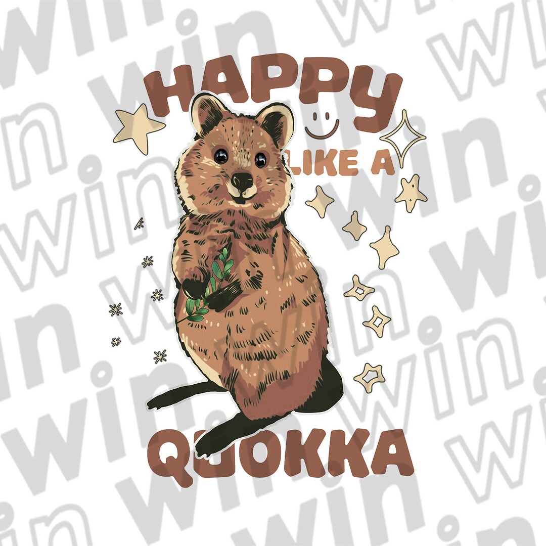Quokka Sticker, Happy Like A Quokka Smile, Cute Australian Animal Decal ...