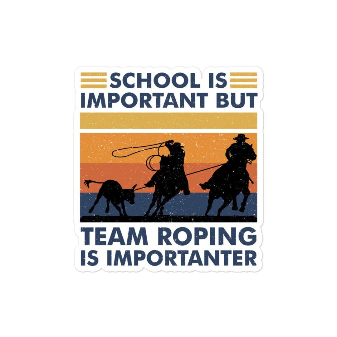 School Important Team Roping Importanter Sticker, Rodeo Humor Vinyl ...