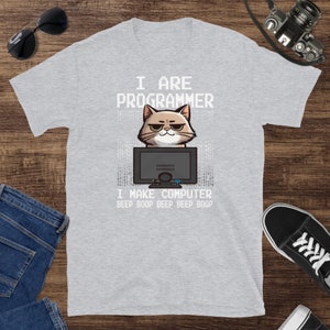 I Are Programmer T-shirt, Cute Cat Coding Tee, Gift for Coders, Tech ...