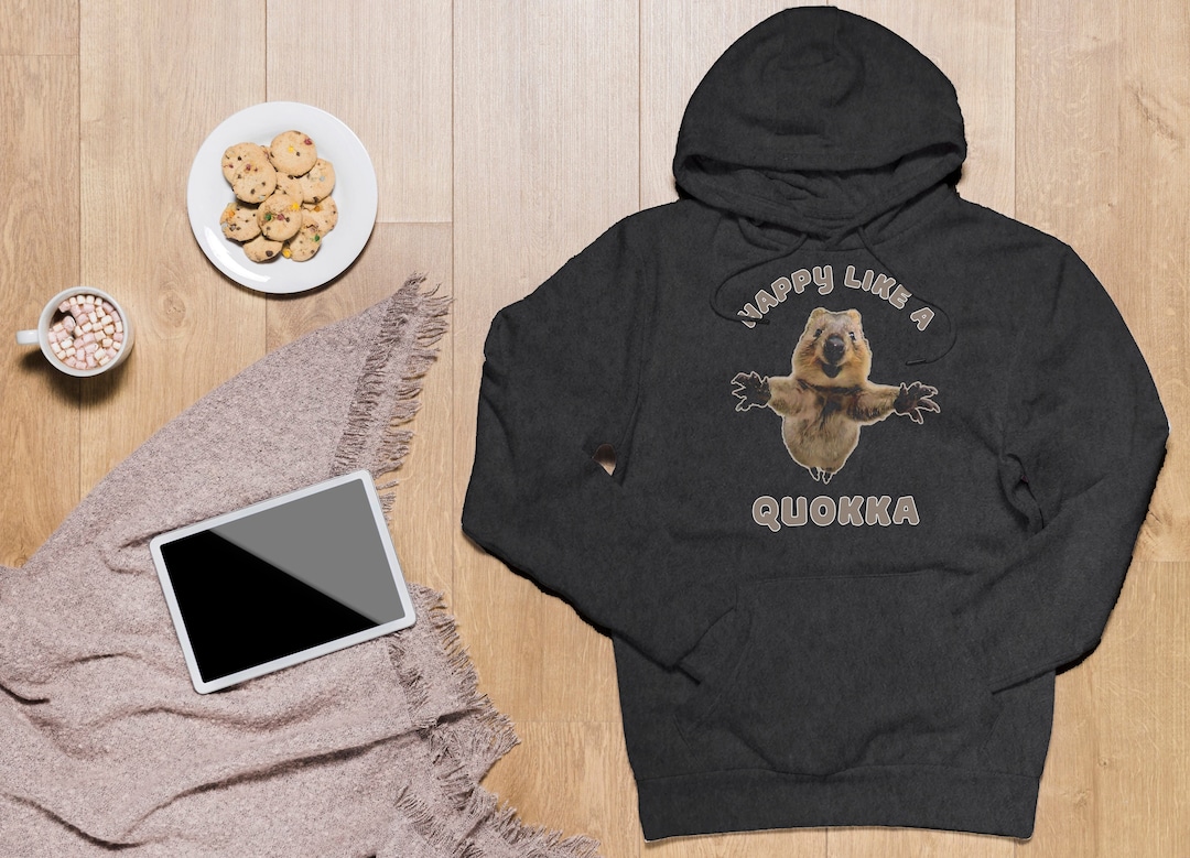 Happy Like A Quokka Hoodie, Australian Animal Cozy Sweatshirt, Quokka ...