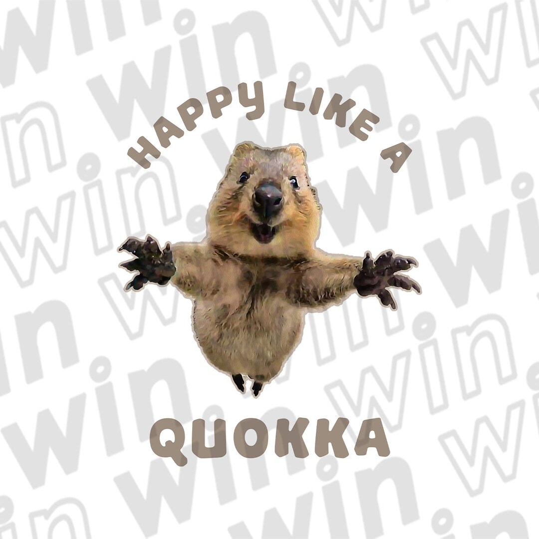 Quokka Sticker, Happy Like A Quokka Smile, Cute Australian Animal Decal ...
