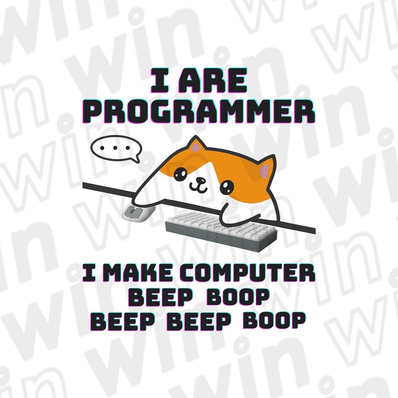 I Are Programmer Cute Cat Sticker, Perfect Gift for Coders and Tech ...