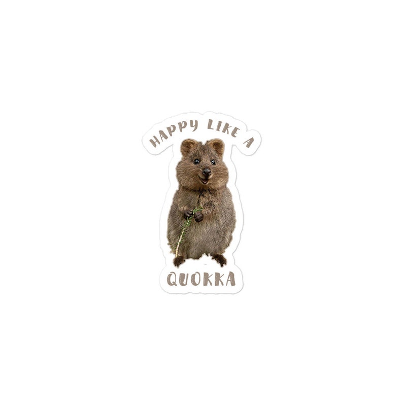 Quokka Sticker, Happy Like A Quokka Smile, Cute Australian Animal Decal ...