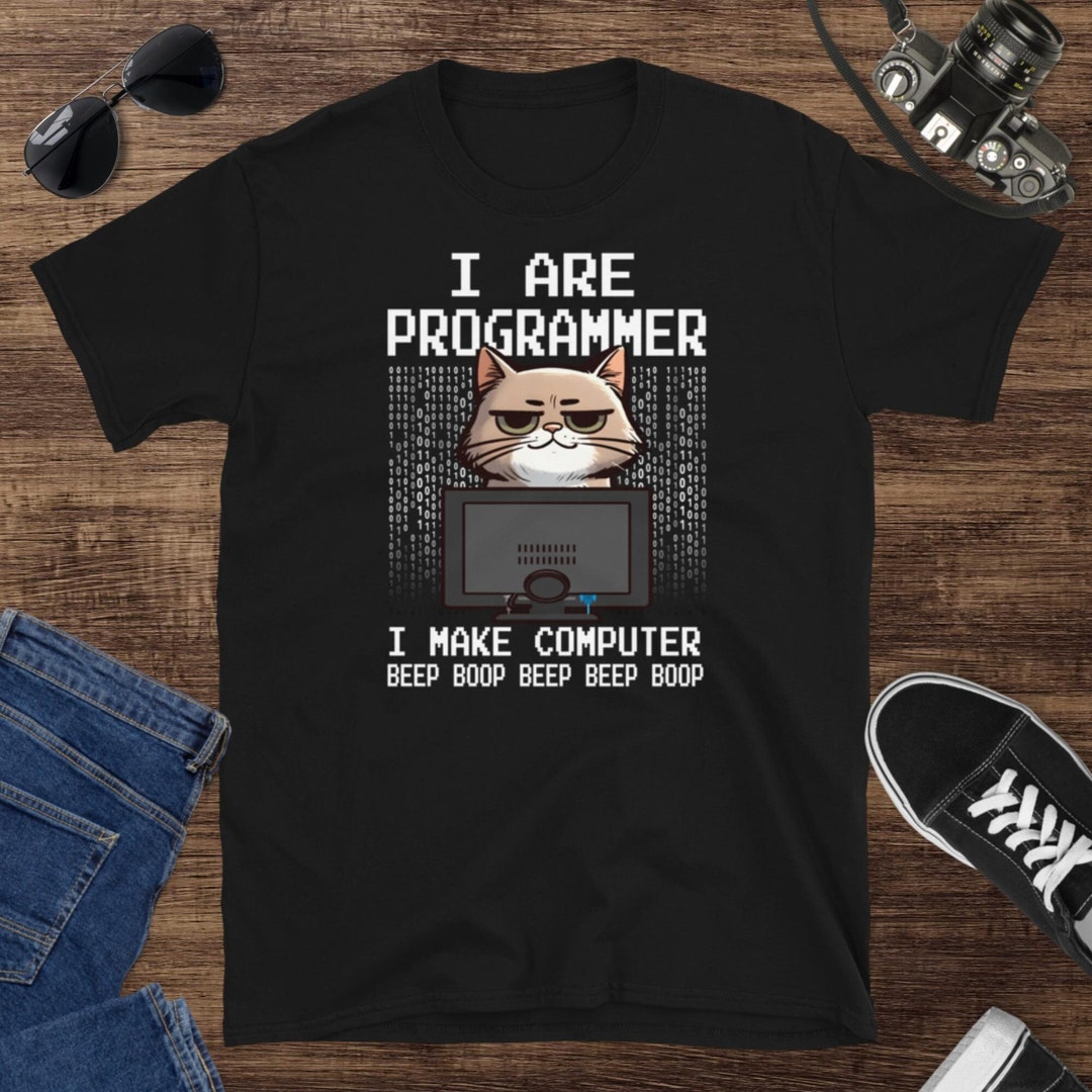 I Are Programmer T-shirt, Cute Cat Coding Tee, Gift for Coders, Tech ...