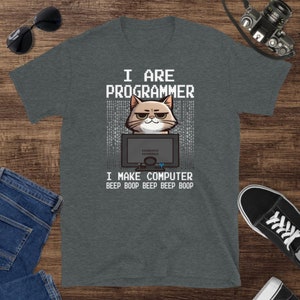 I Are Programmer T-shirt, Cute Cat Coding Tee, Gift for Coders, Tech ...