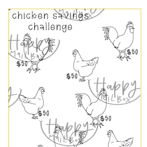 Chicken Savings Challenge and Cash Envelope - Etsy
