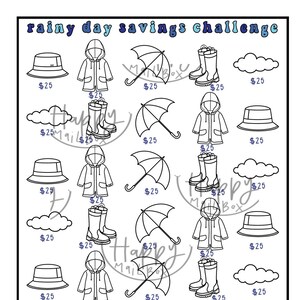 Rainy Day Savings Challenge and Cash Envelope - Etsy