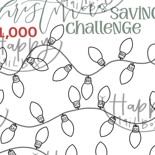 Winter Savings Challenge Cash Envelope - Etsy