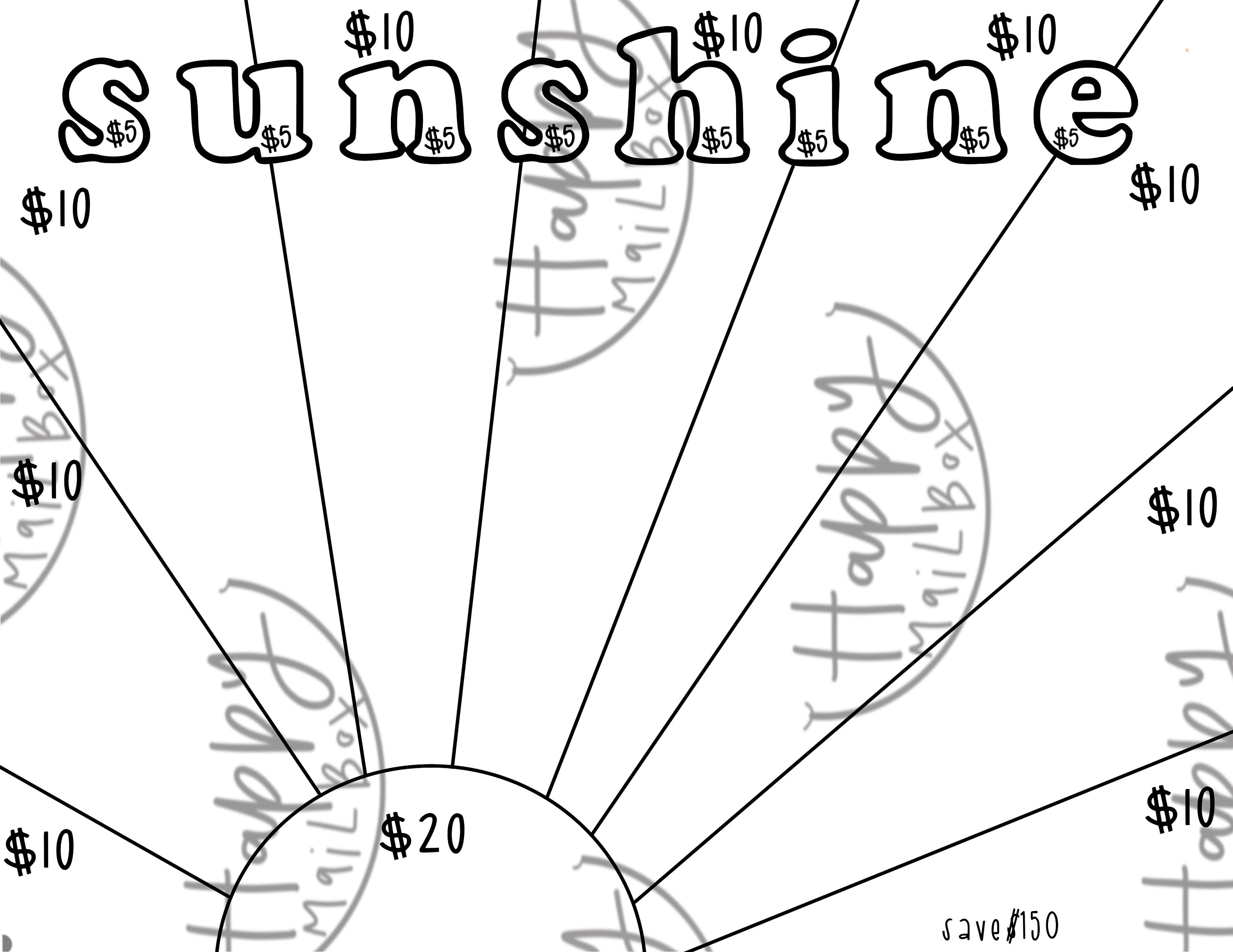 You Are My Sunshine Savings Challenge - Etsy