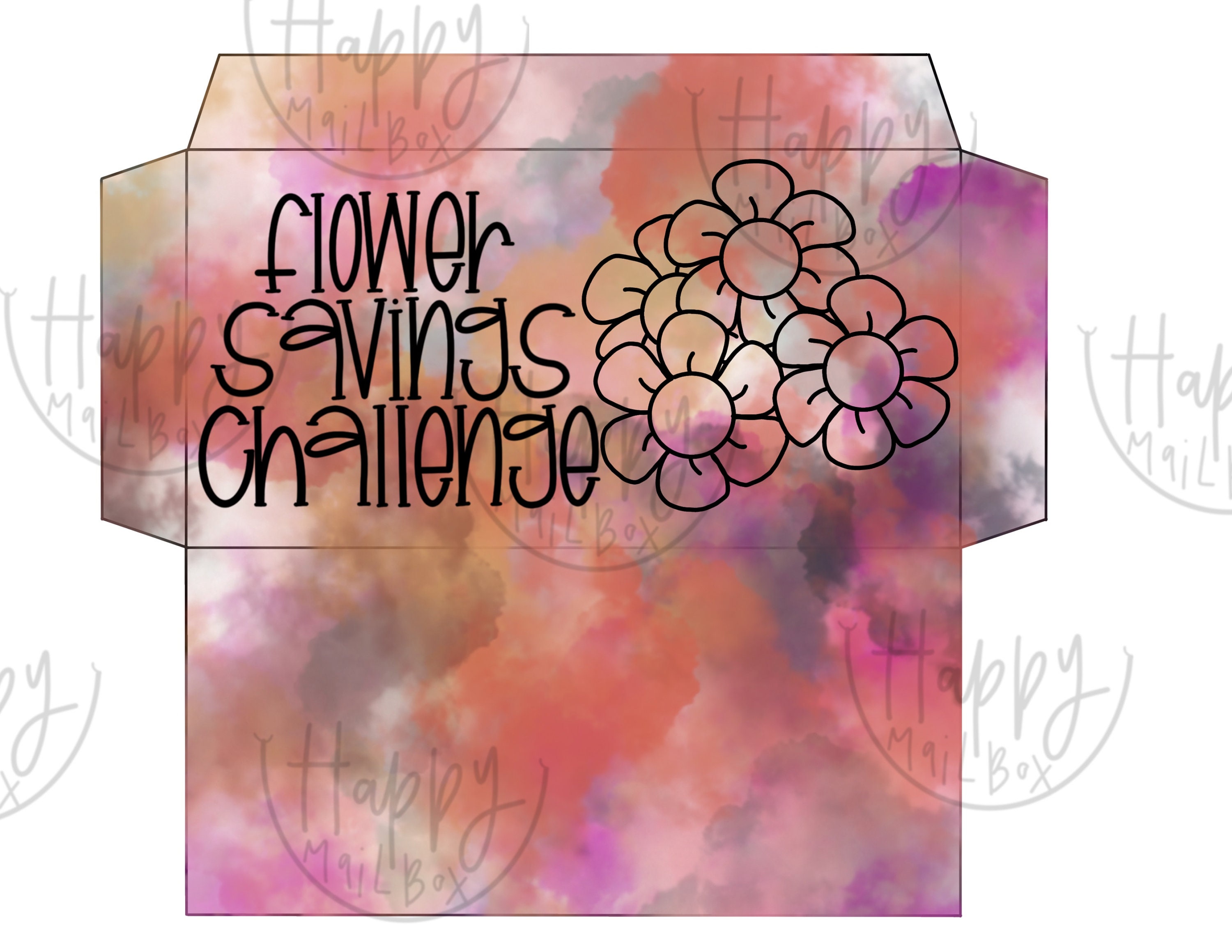 Flower Power Color by Number Flower Savings Challenge - Etsy Canada