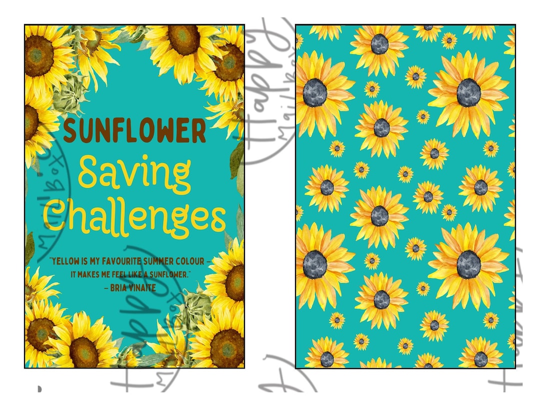 Printable Sunflower Savings Challenge Booklet With Cash Envelopes - Etsy