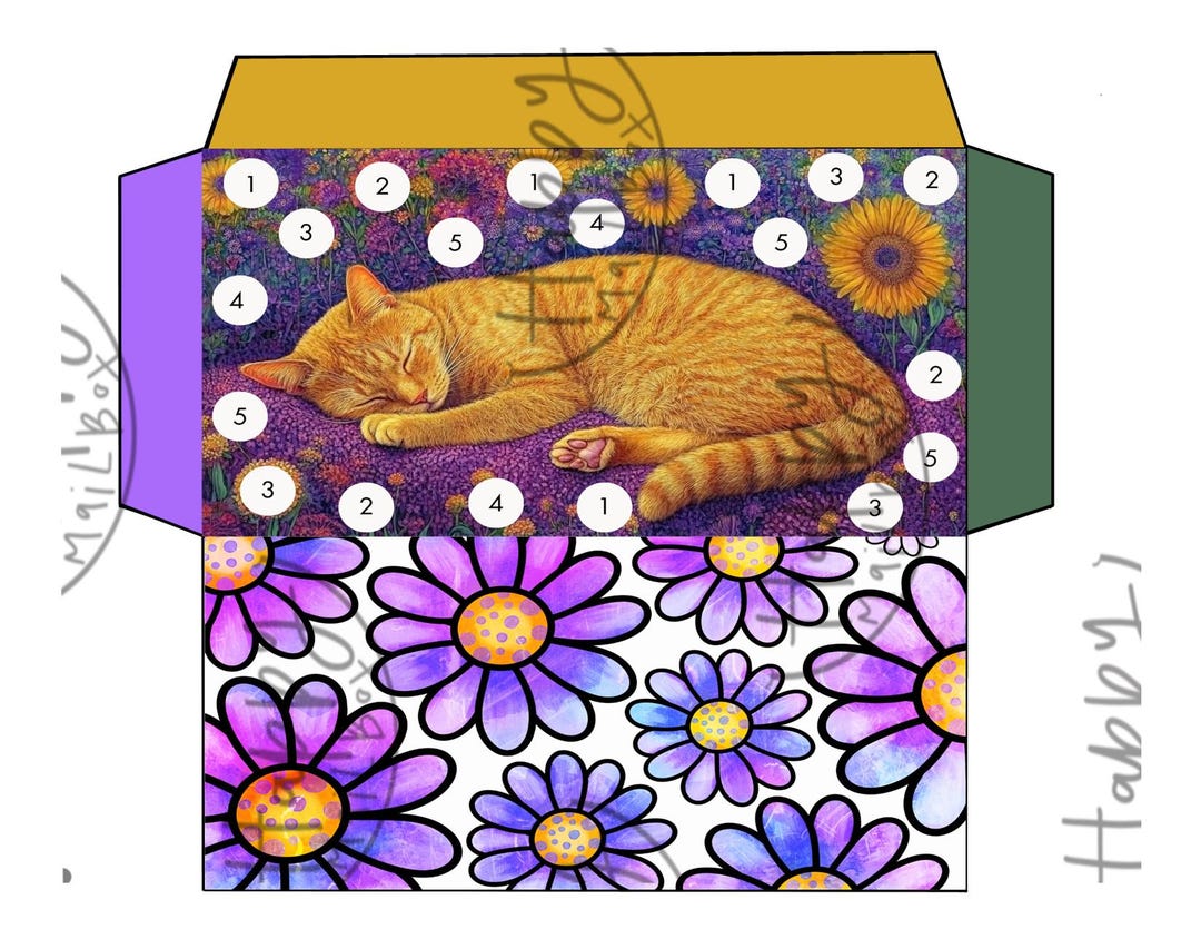 Cat Envelope Savings Set - Etsy