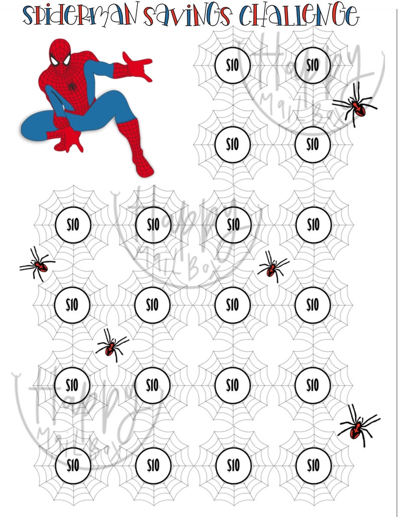The Amazing Spiderman Savings Challenge | Etsy