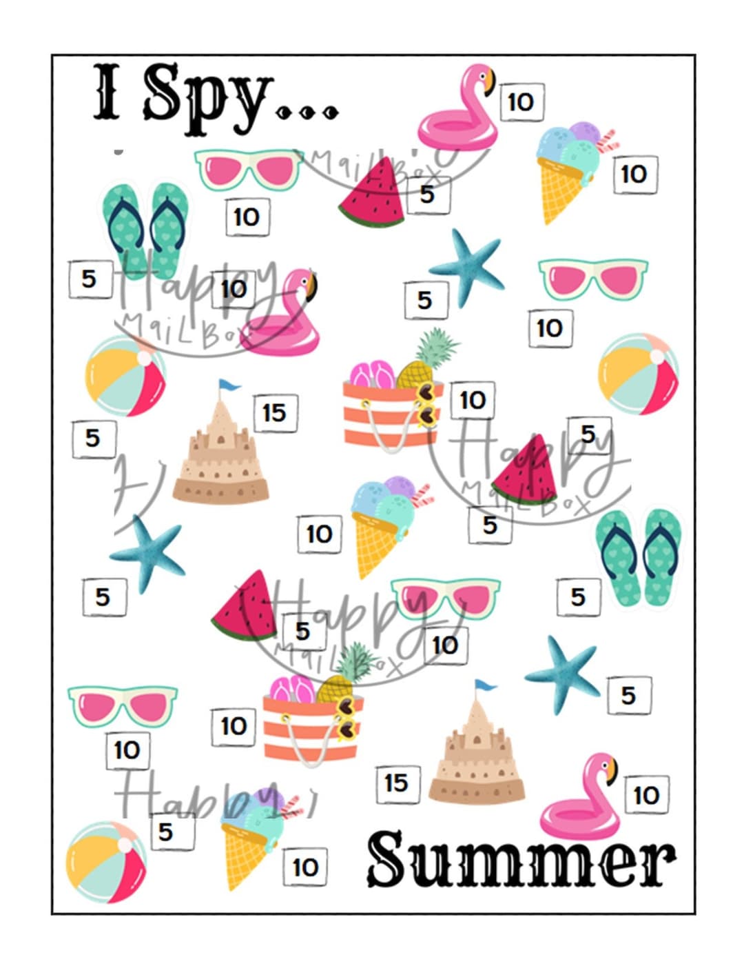 I Spy Summer Savings Challenge and Cash Envelope - Etsy