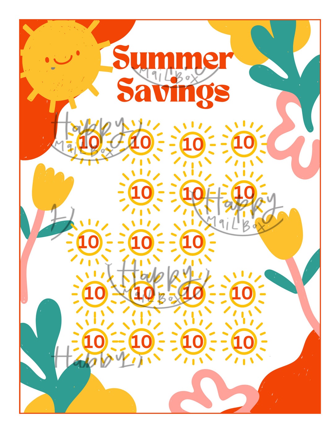 Summer Savings With Cash Envelope - Etsy