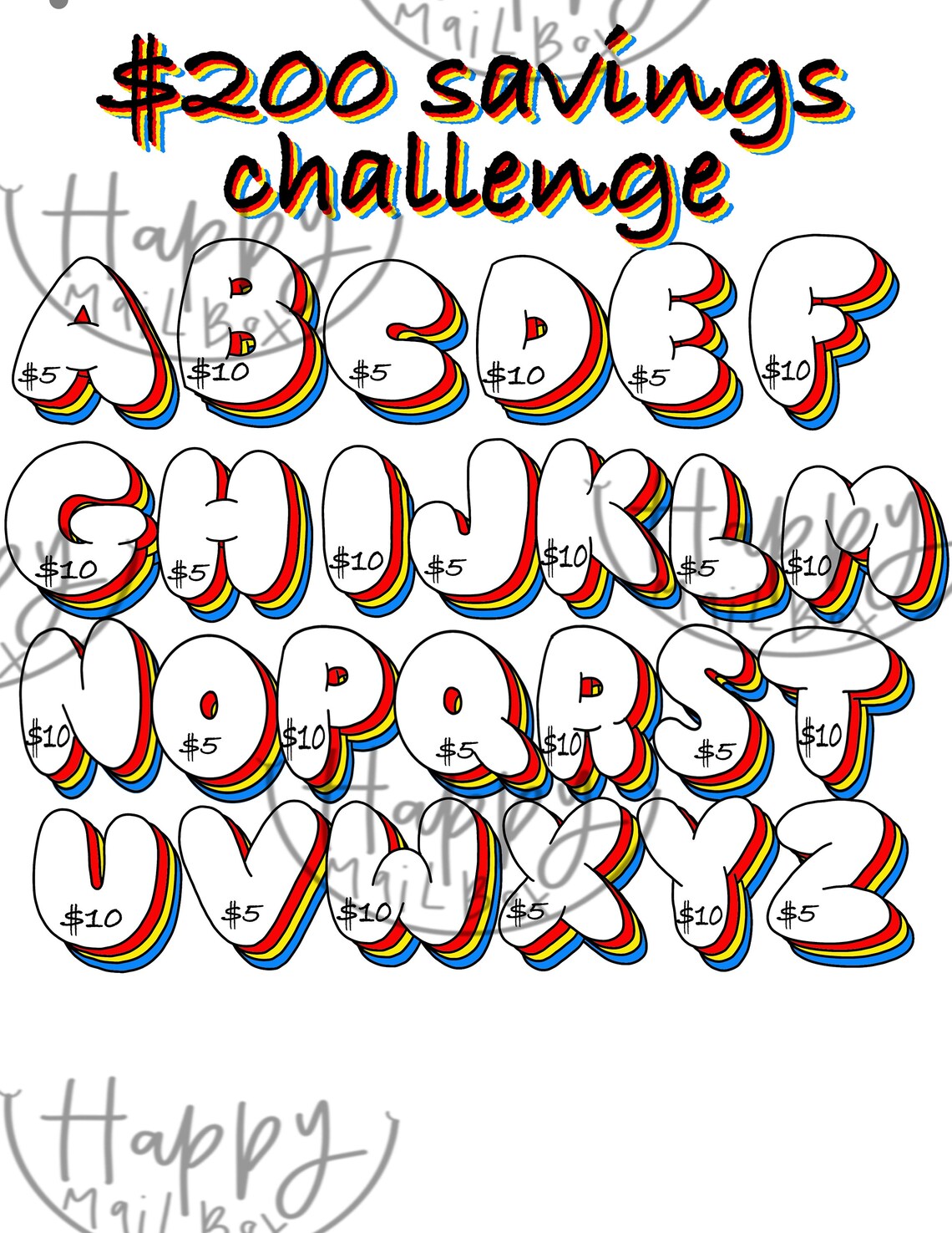 Alphabet Savings Challenge - Etsy