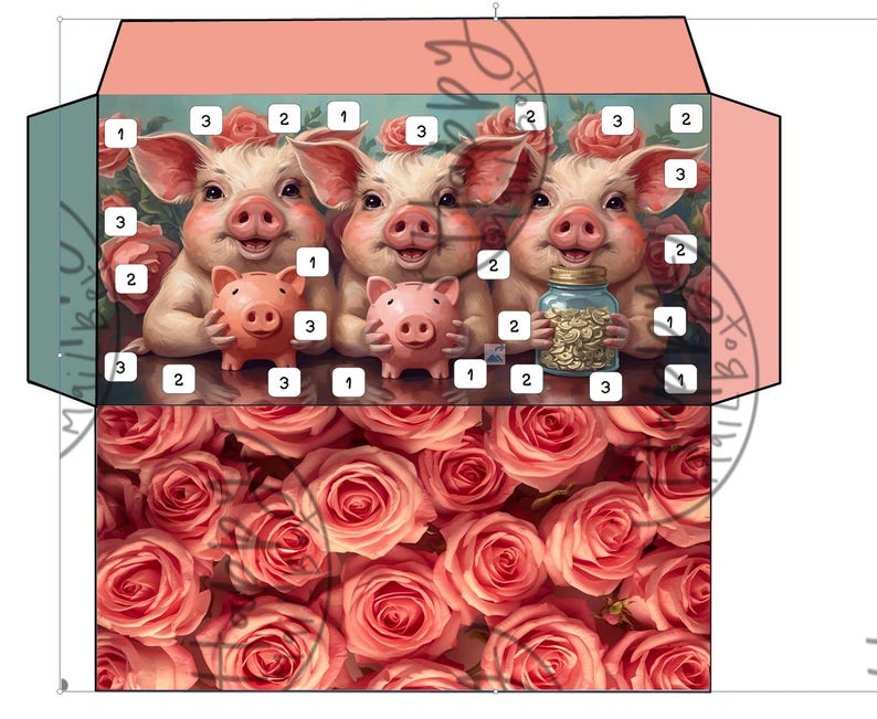 Piggy Bank Savings Challenge: 2 Cash Envelopes + Prop Money - Etsy