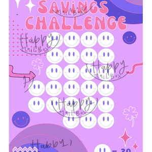 Smiley Face Savings Challenges Set and Cash Envelopes - Etsy