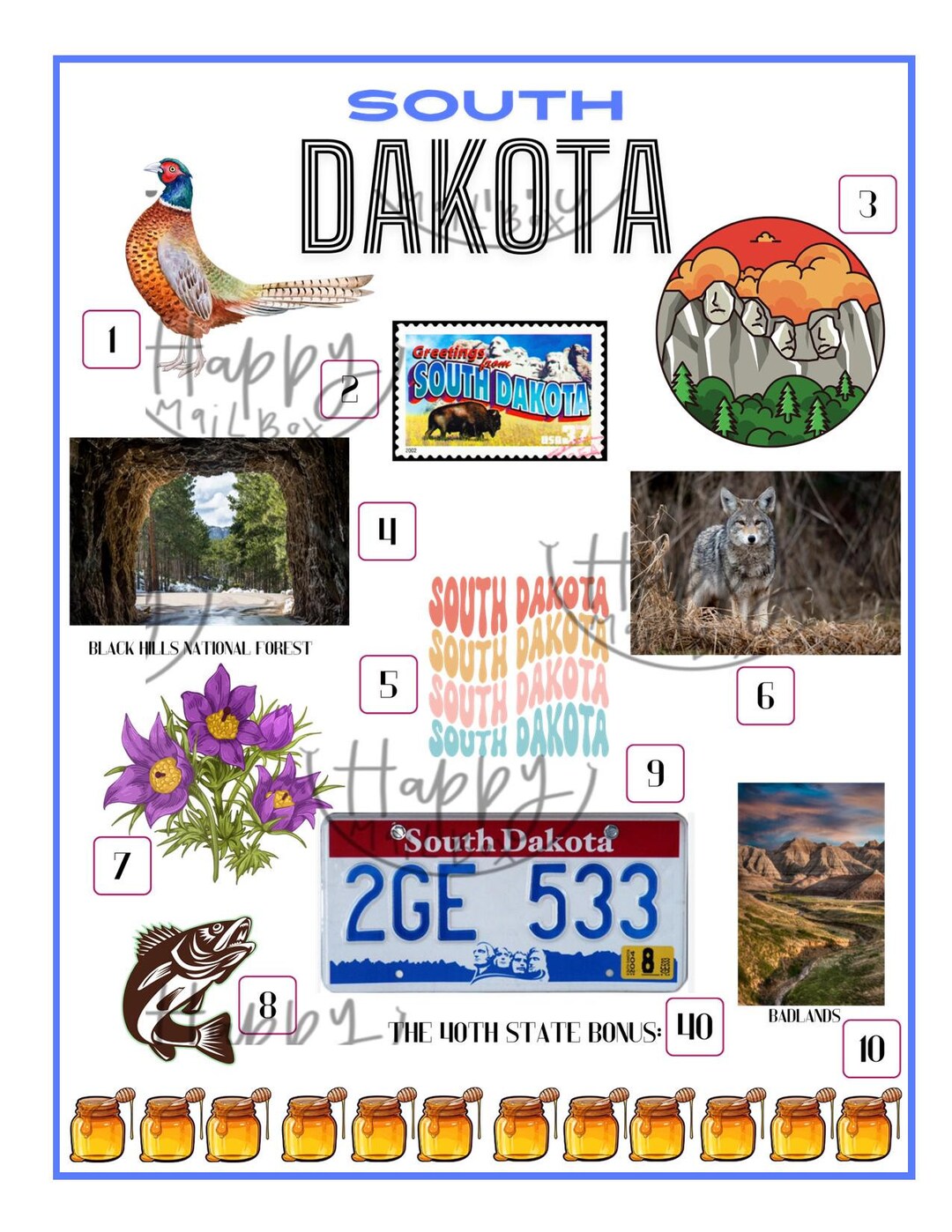 South Dakota the 40th State Savings Challenge and Cash Envelope - Etsy