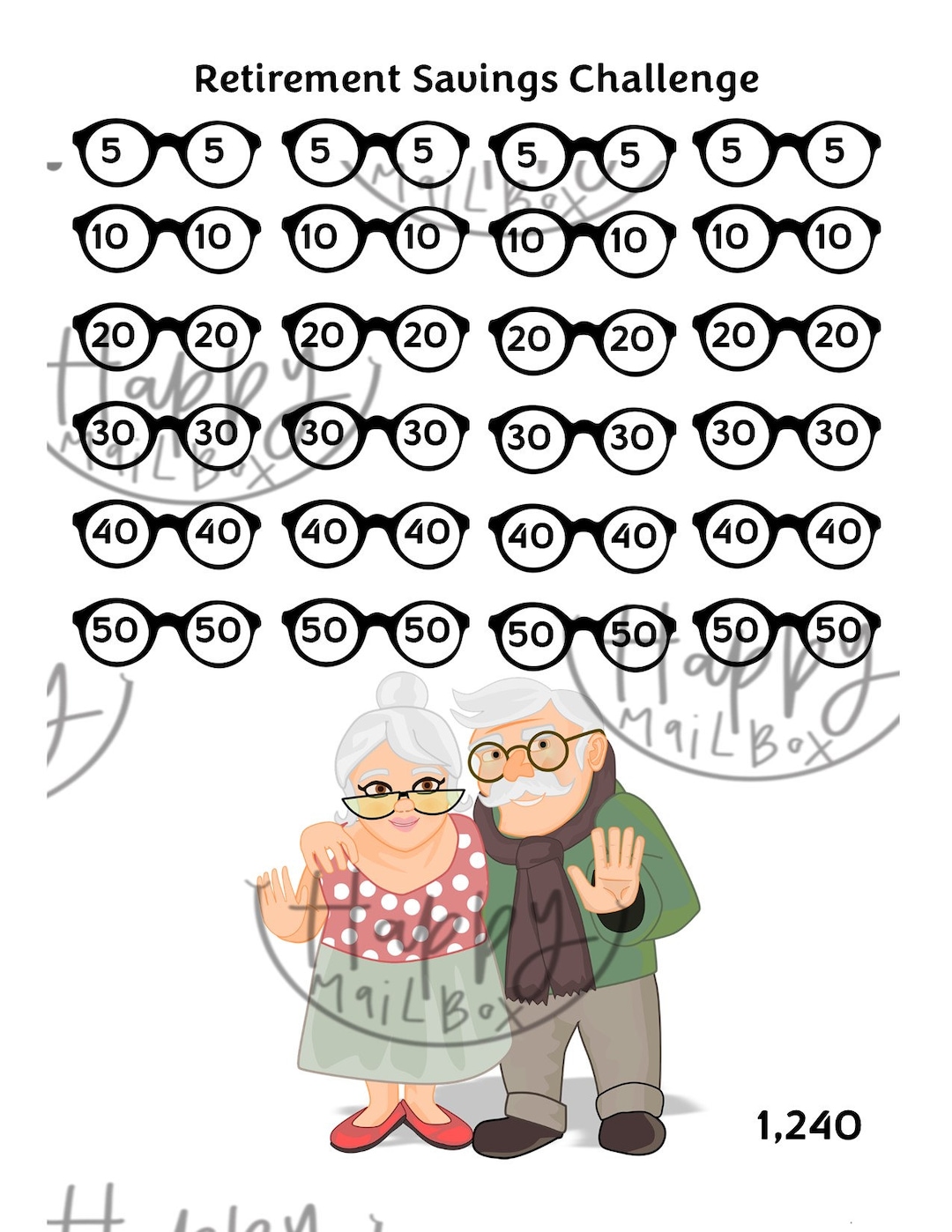 Retirement Savings Challenge - Etsy