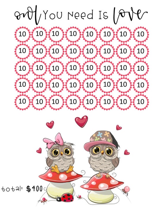 Owl You Need is Love Saving Challenge | Etsy