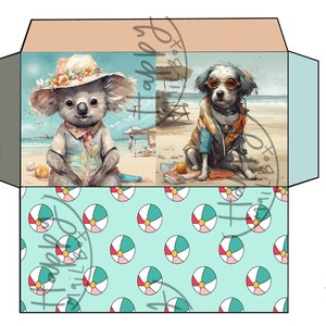 Mini Savings Challenges With Cash Envelope- Beach Animals - Etsy